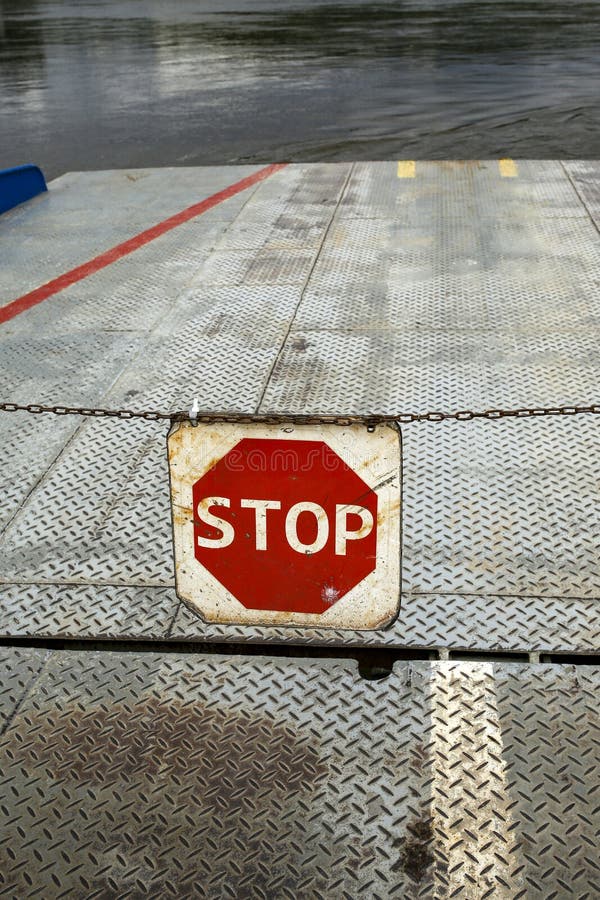 Sign stop on car ferry stock photo. Image of kazimierz - 210018850
