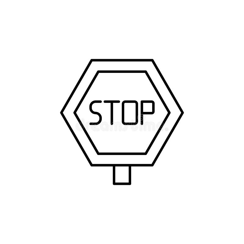 Sign, Stop Icon. Simple Line, Outline Vector Elements of Driving School ...