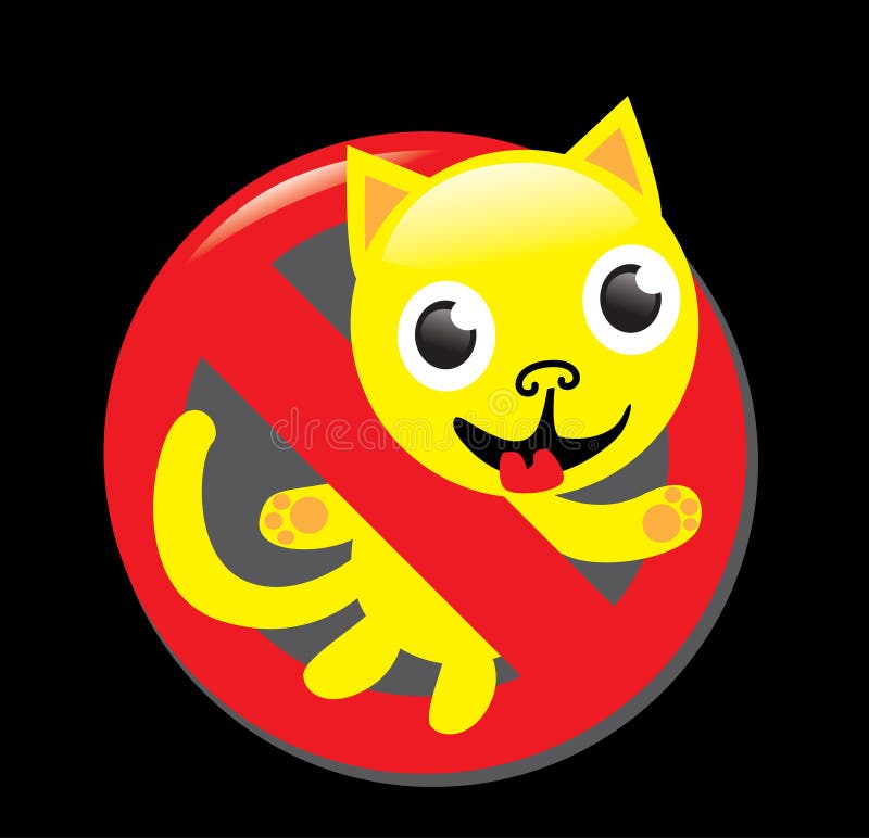 Sign stop no cat stock vector. Illustration of restricted - 9653067