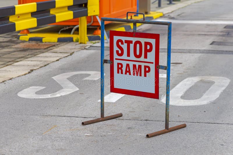 Sign Stop Ramp stock image. Image of structure, exterior - 245047125