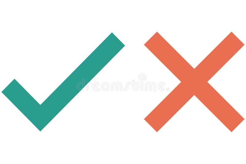 Right and Wrong Icon with Green and Red, Correct and Incorrect Symbol ...
