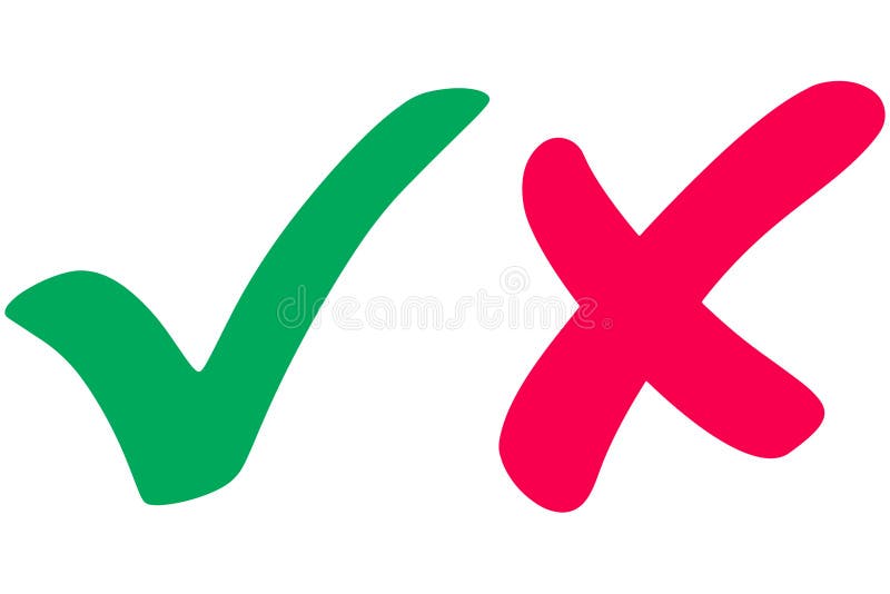 Right and Wrong Icon with Green and Red, Correct and Incorrect Symbol ...