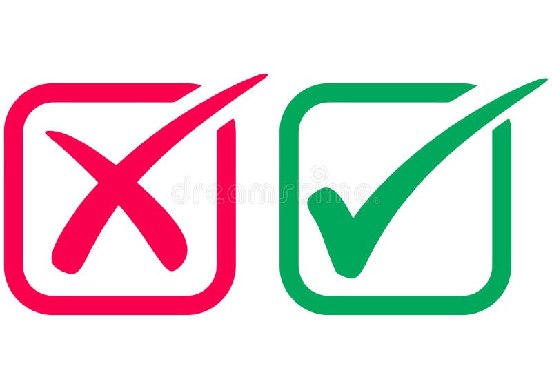 Right and Wrong Icon with Green and Red, Correct and Incorrect Symbol ...