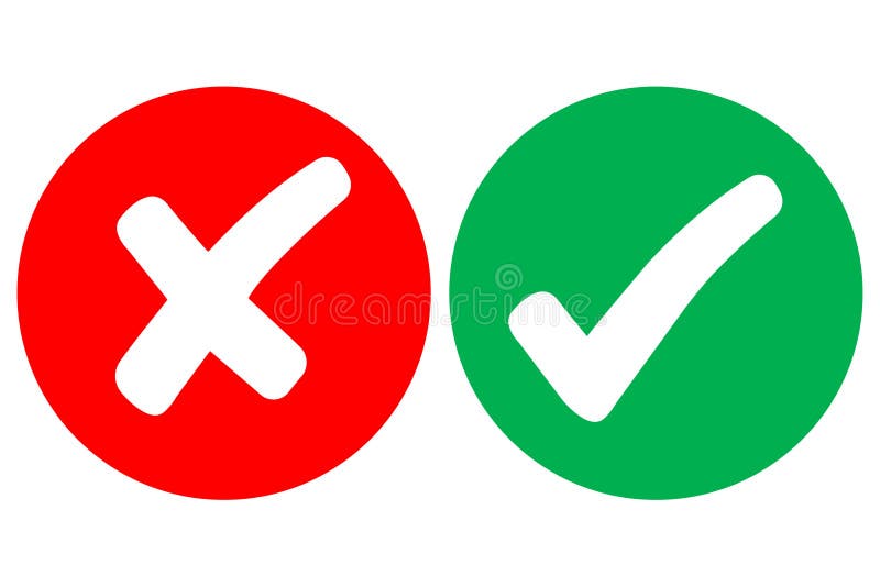 Right and Wrong Icon with Green and Red, Correct and Incorrect Symbol ...