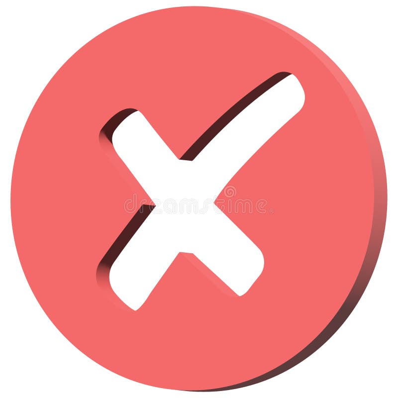 3d Wrong Icon, 3-dimension Confirm and Cancel Sign of Making Agreement ...