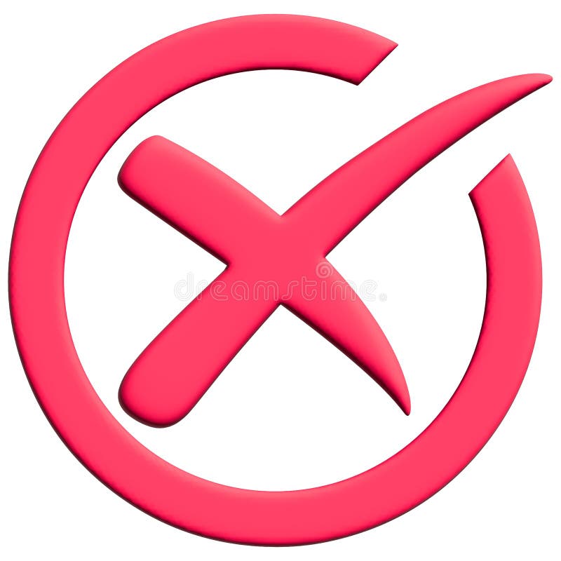 3d Wrong Icon, 3-dimension Confirm and Cancel Sign of Making Agreement ...