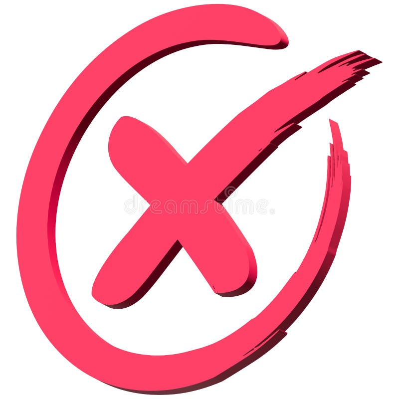 3d Wrong Icon, 3-dimension Confirm and Cancel Sign of Making Agreement ...