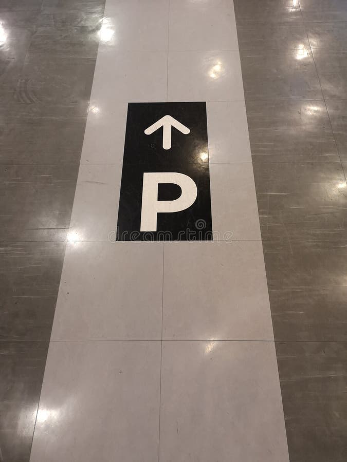 Sign Arrow Symbol Direct Corridor Go To Parking on the Floor Stock ...