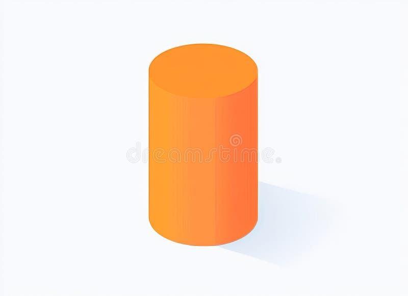 Sign Symbol in Orange 3D Podium Cylinder Geometric Shape Element Stock ...
