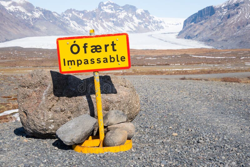 Sign Telling the Road Ahead is Impassable Stock Photo - Image of ...