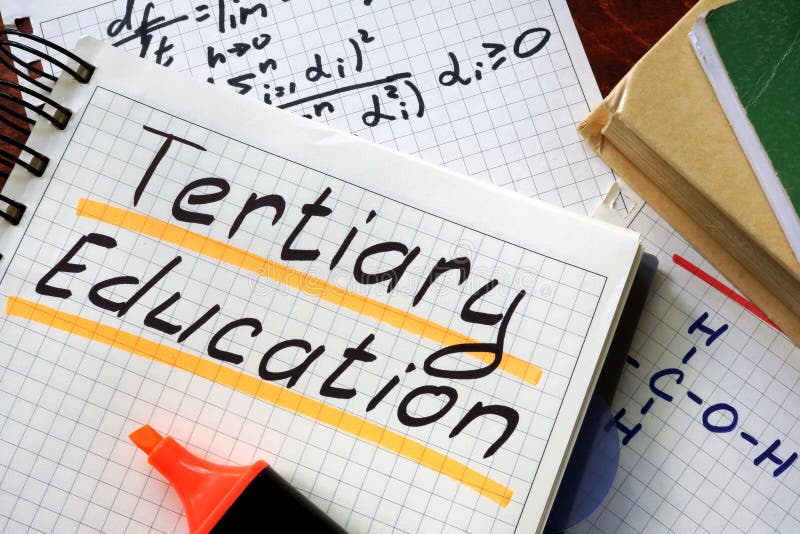 Sign Tertiary Education Written in a Notepad. Stock Image - Image of ...