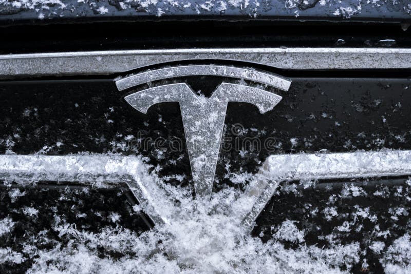 Sign of Tesla car editorial image. Image of economy - 187170065