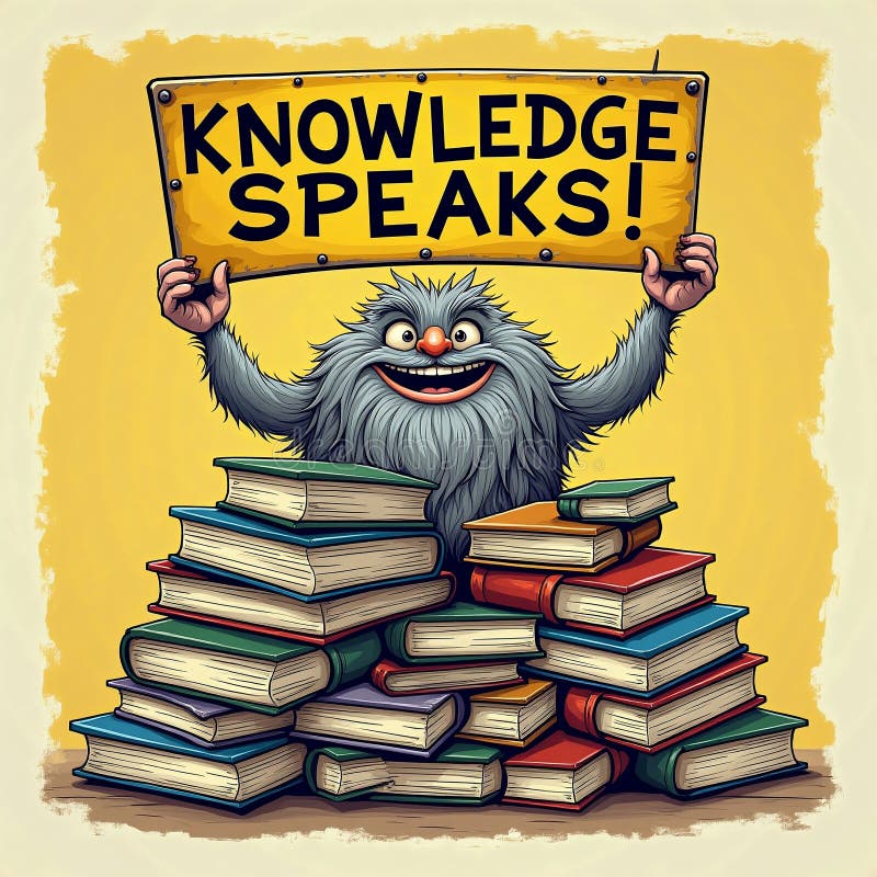 Sign Text Banner Knowledge Speak Intelligence Education Book Reading Power Stock Illustration ...
