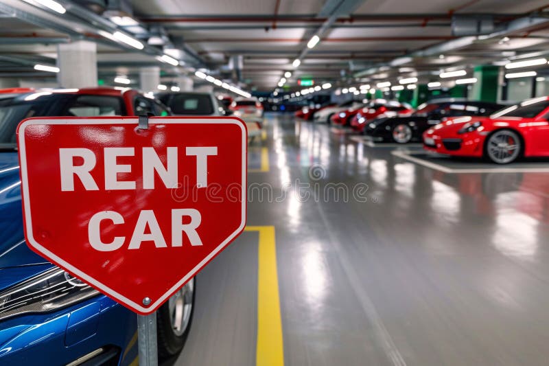 Sign with Text Rent Car and Parking on Background Stock Illustration ...