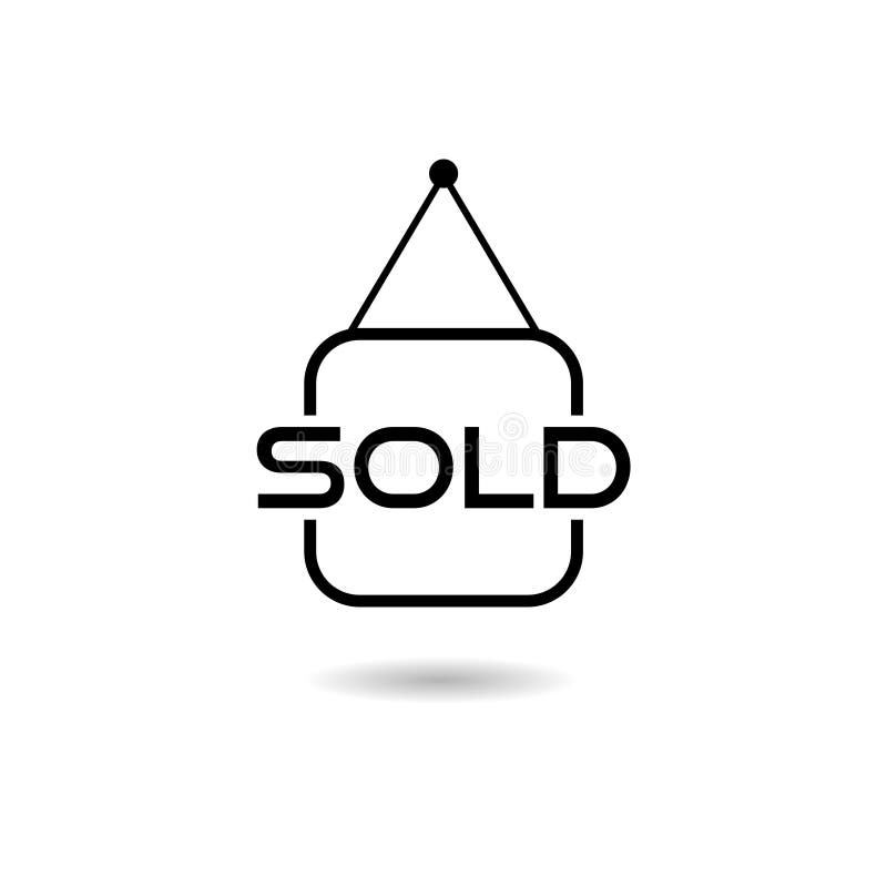Sign with Text Sold Icon with Shadow Stock Vector - Illustration of ...