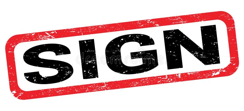 SIGN Text Written on Red-black Rectangle Stamp Stock Illustration ...