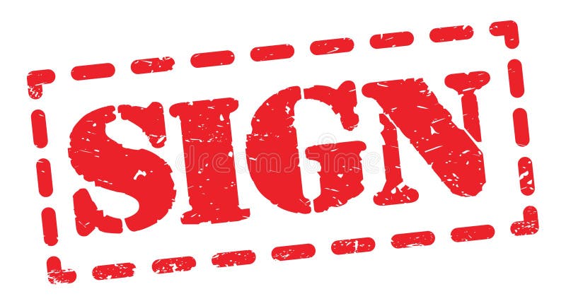 SIGN Text Written on Red Stamp Sign Stock Illustration - Illustration ...