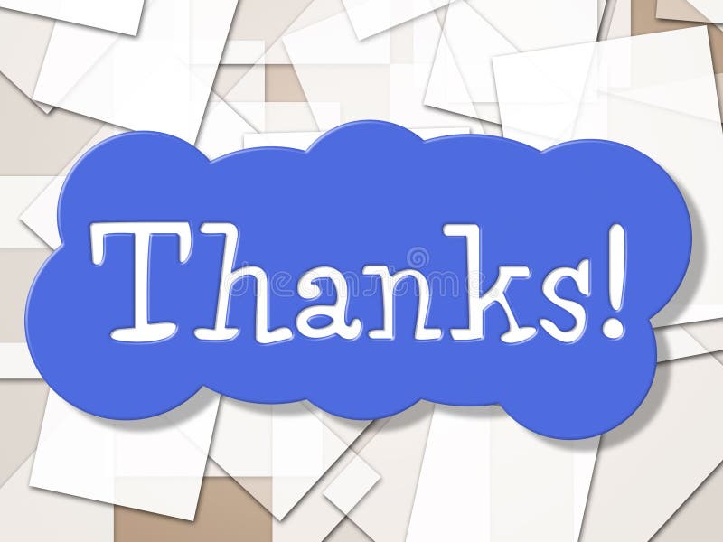 Sign Thanks Shows Display Message and Grateful Stock Illustration ...