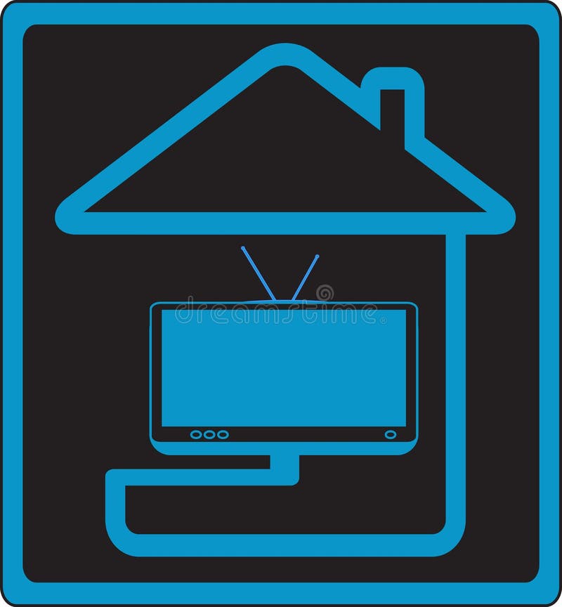 Sign to house and TV stock vector. Illustration of satellite - 22395554