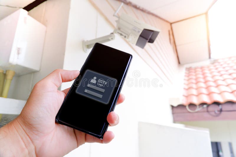 Sign in To the Mobile Phone App for a CCTV IP Camera by Own Stock Image ...