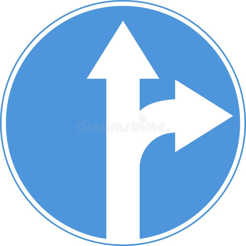 Road Prescriptive Sign. Move Right or Left. Stock Vector - Illustration ...