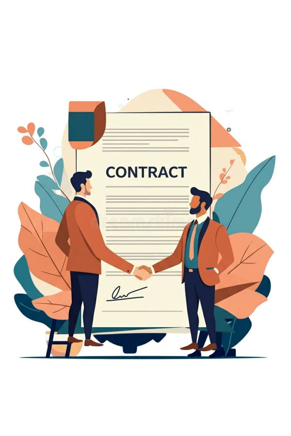 Sign together a contract stock illustration. Illustration of file ...