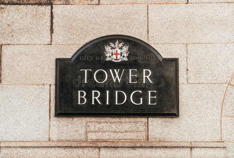 Tower Bridge sign stock image. Image of tower, england - 13088043