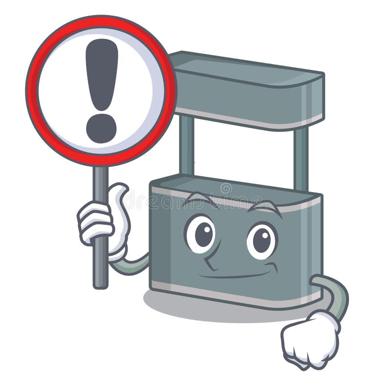 With Sign Trade Stand Isolated in the Cartoon Stock Vector ...