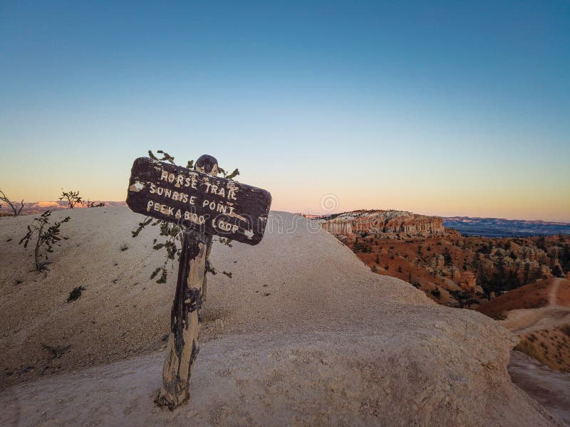 Sign of Trials at Bryce Canyon National Park Editorial Photography ...