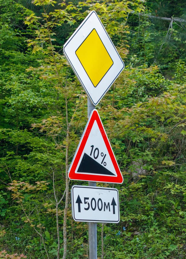 A Sign with a Triangle and the Number 10 on it Stock Image - Image of ...