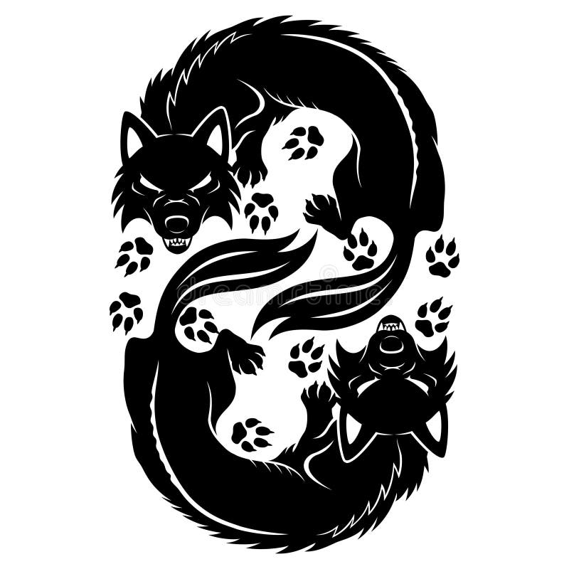 Simple Two Wolves Head Logo Icon Stock Vector - Illustration of beast ...