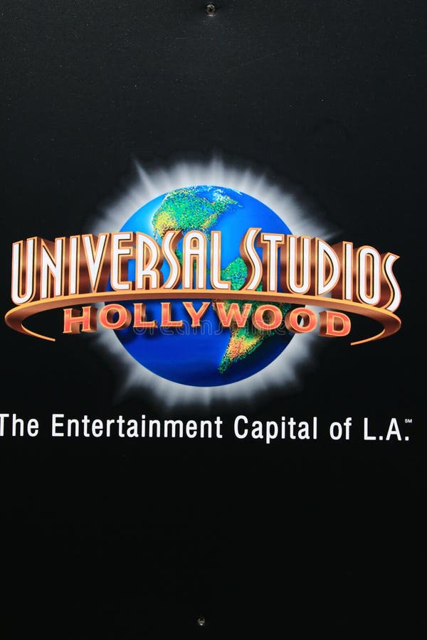 Sign Universal Studios Hollywood Black Background Editorial Stock Photo ...