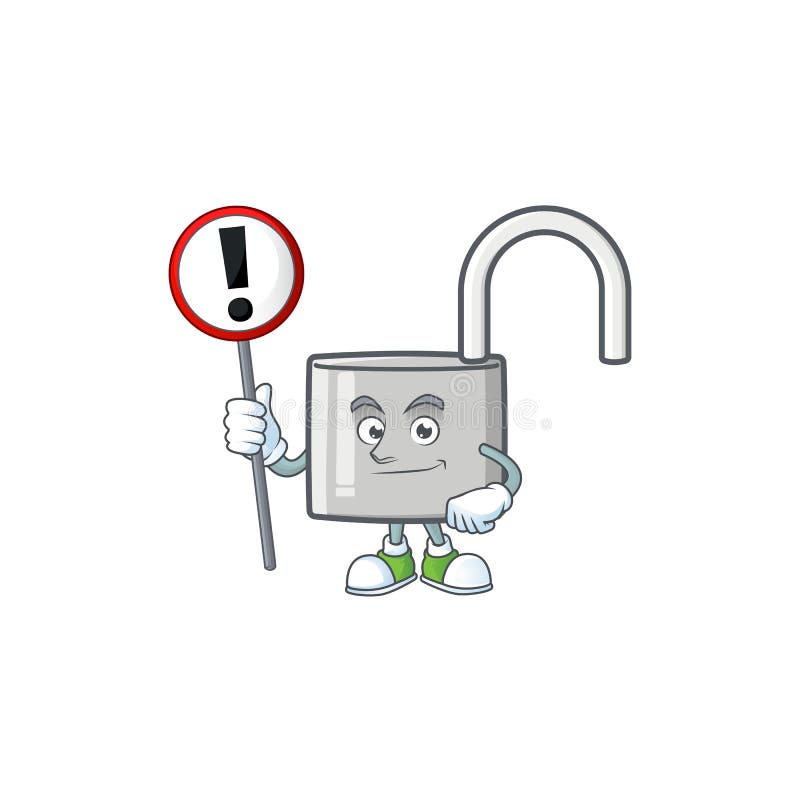 With Sign Unlock Key with Cartoon Character Design Stock Vector ...