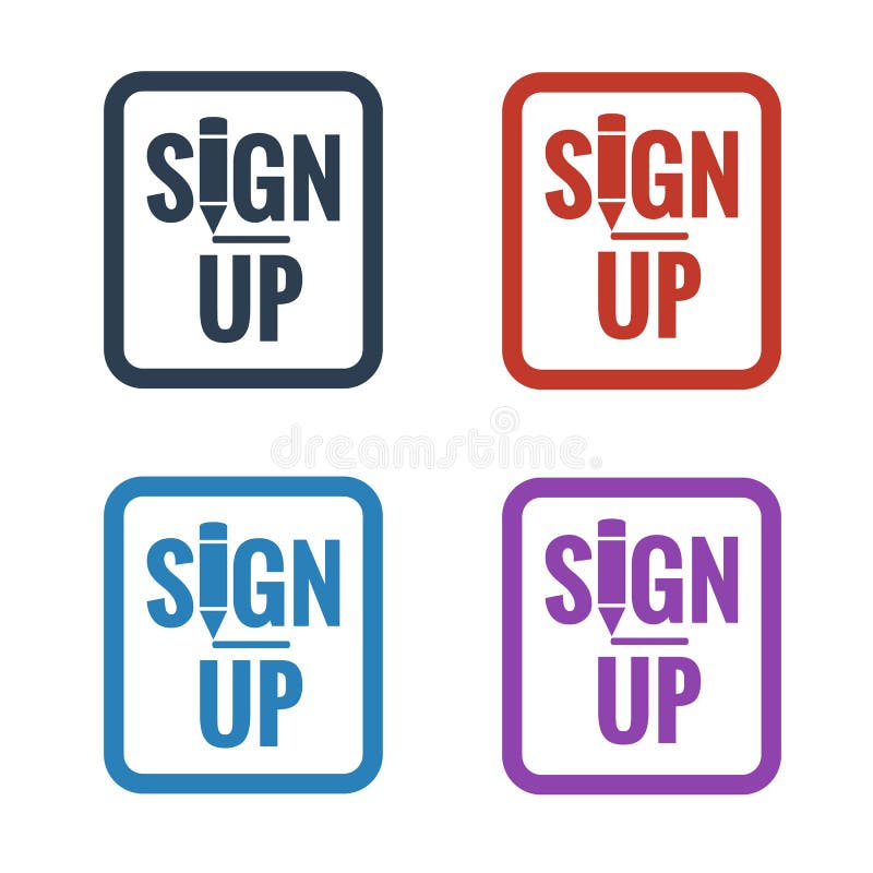 Sign up button icons stock illustration. Illustration of conversation ...