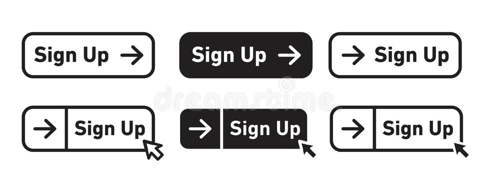 Sign Up Button Vector Set Collection for Web Stock Vector ...