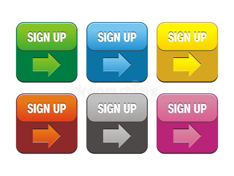 Sign in and Sign Out Buttons Stock Illustration - Illustration of blue ...