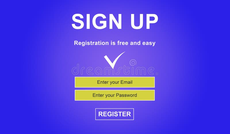 Sign up concept stock illustration. Illustration of subscription - 87429633