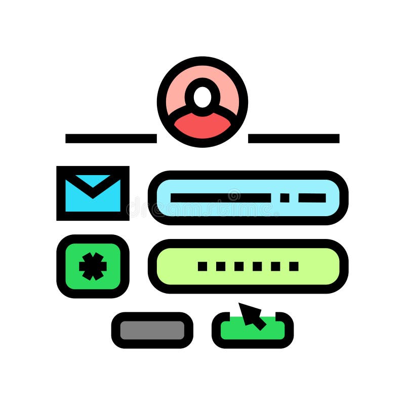 Sign Up with E-mail Color Icon Vector Illustration Stock Vector ...