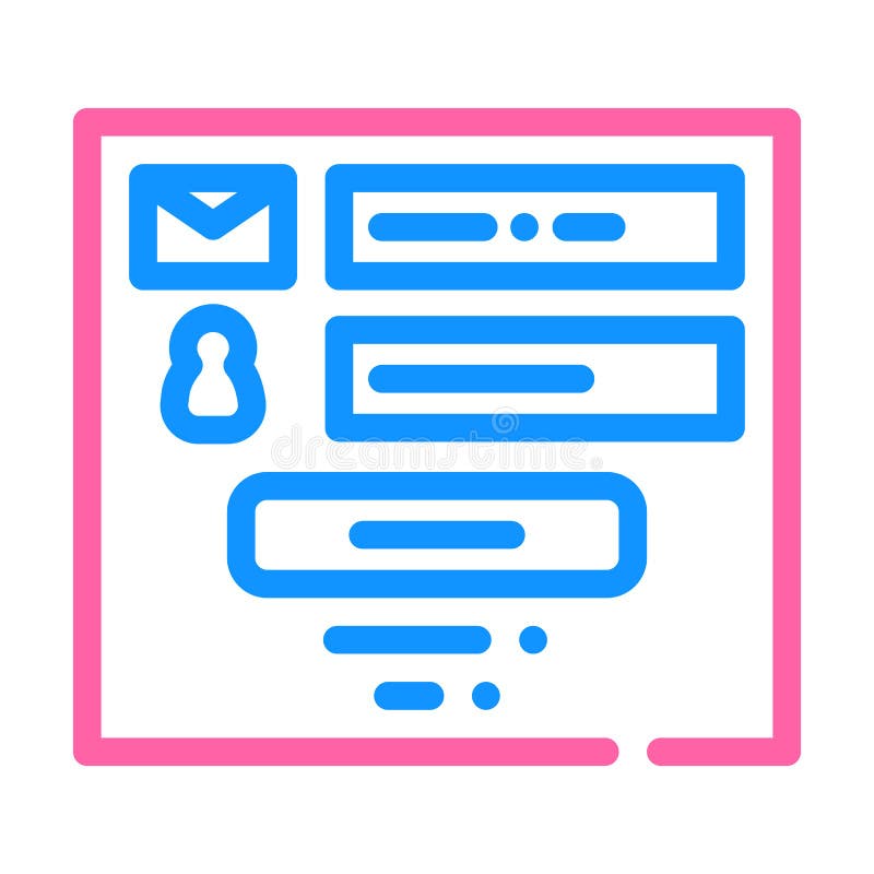 Sign Up with E-mail Color Icon Vector Illustration Stock Vector ...