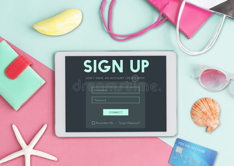 Sign Up Form Button Graphic Concept Stock Photo - Image of join ...