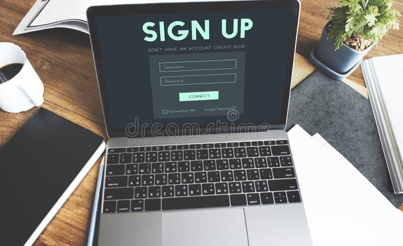 Sign Up Form Button Graphic Concept Stock Image - Image of button ...
