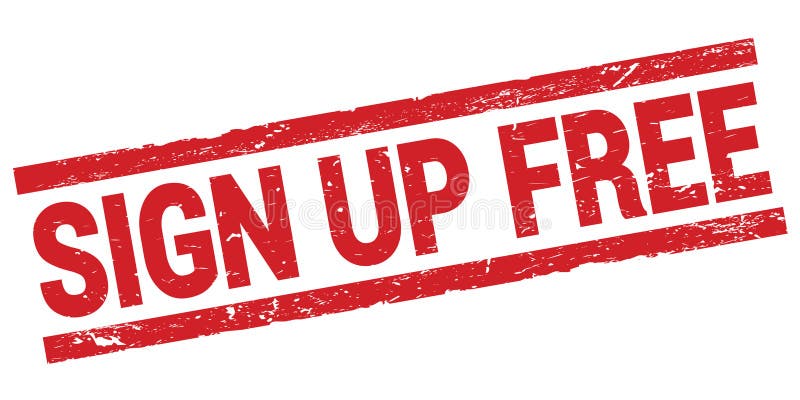 SIGN UP FREE Text on Red Rectangle Stamp Sign Stock Illustration ...