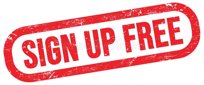 SIGN UP FREE, Text Written on Red Stamp Sign Stock Illustration ...