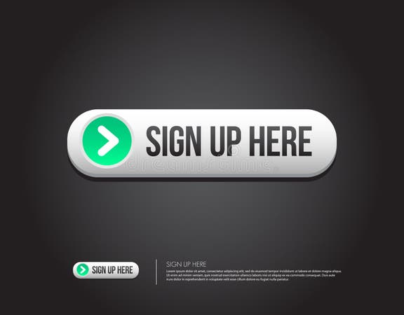 Sign Up Here Button stock vector. Illustration of join - 197121747