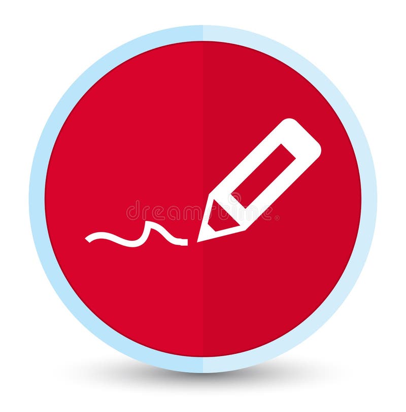 Sign Up Icon Flat Prime Red Round Button Stock Vector - Illustration of ...