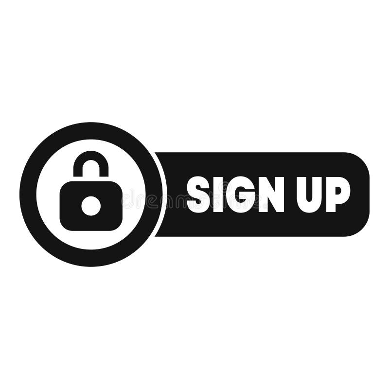 Sign Up Icon Showing Registering New Account Stock Vector ...