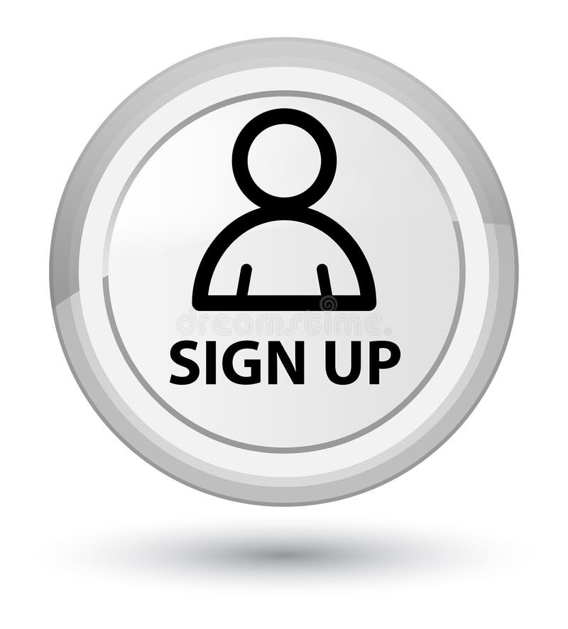 Sign Up (member Icon) Prime White Round Button Stock Illustration ...