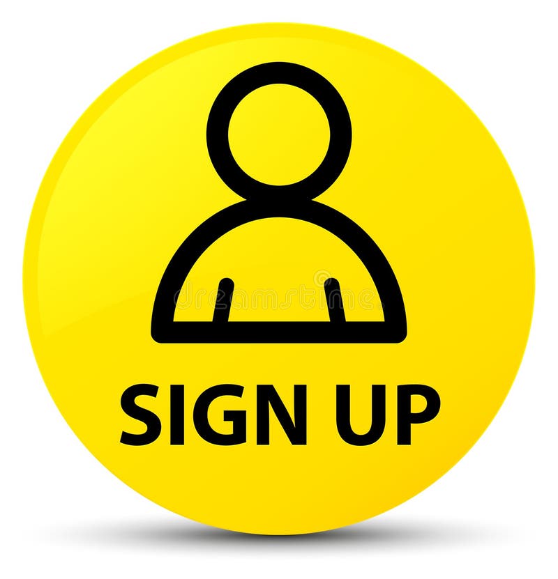 Sign Up (member Icon) Yellow Round Button Stock Illustration ...