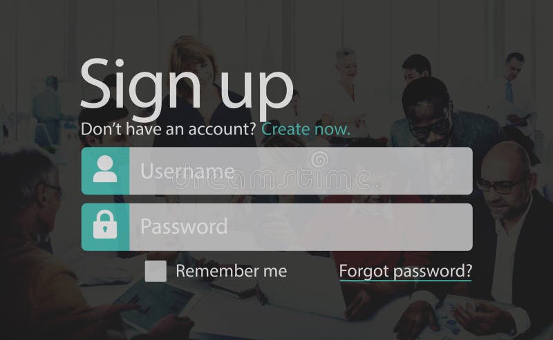Sign Up Member Join Registration Account Submit Concept Stock Photo ...