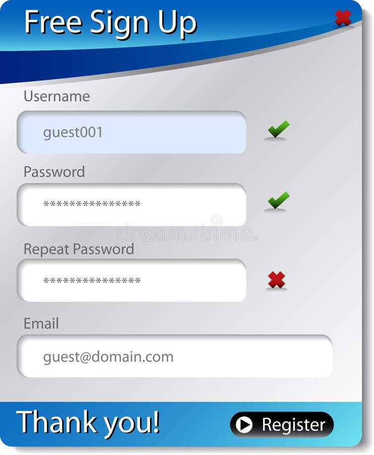 Menu Sign Up Stock Illustrations – 4,234 Menu Sign Up Stock ...